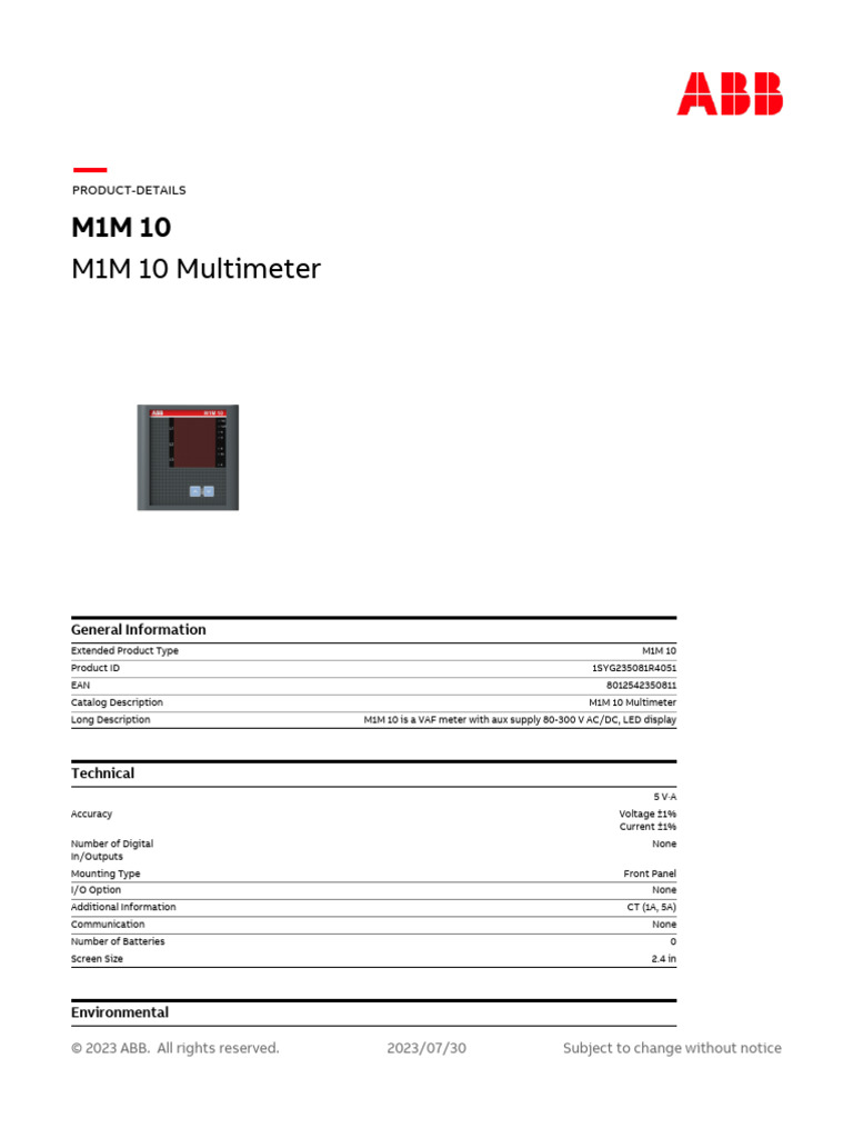 1SYG235081R4051 m1m 10 | Download Free PDF | Electromagnetism | Power ...