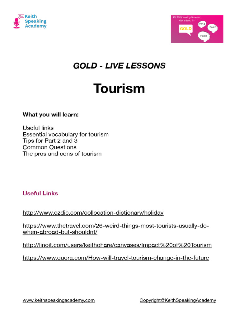 Tourism - Lesson Notes 21 April 2022 | PDF | Tourism | International ...