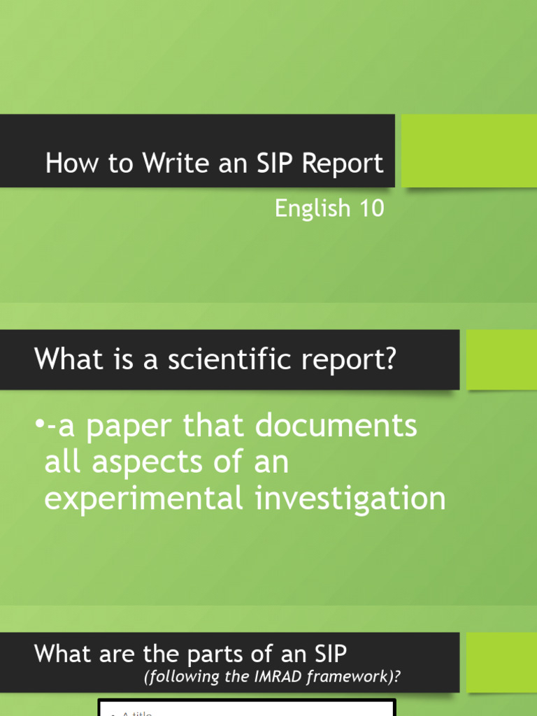 How To Write An SIP Report | PDF | Scientific Method | Hypothesis