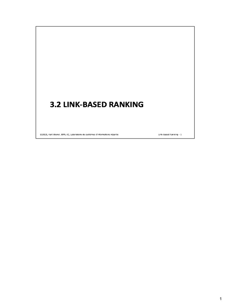 Week 7 - Link Based Ranking | PDF | Eigenvalues And Eigenvectors | Matrix (Mathematics)