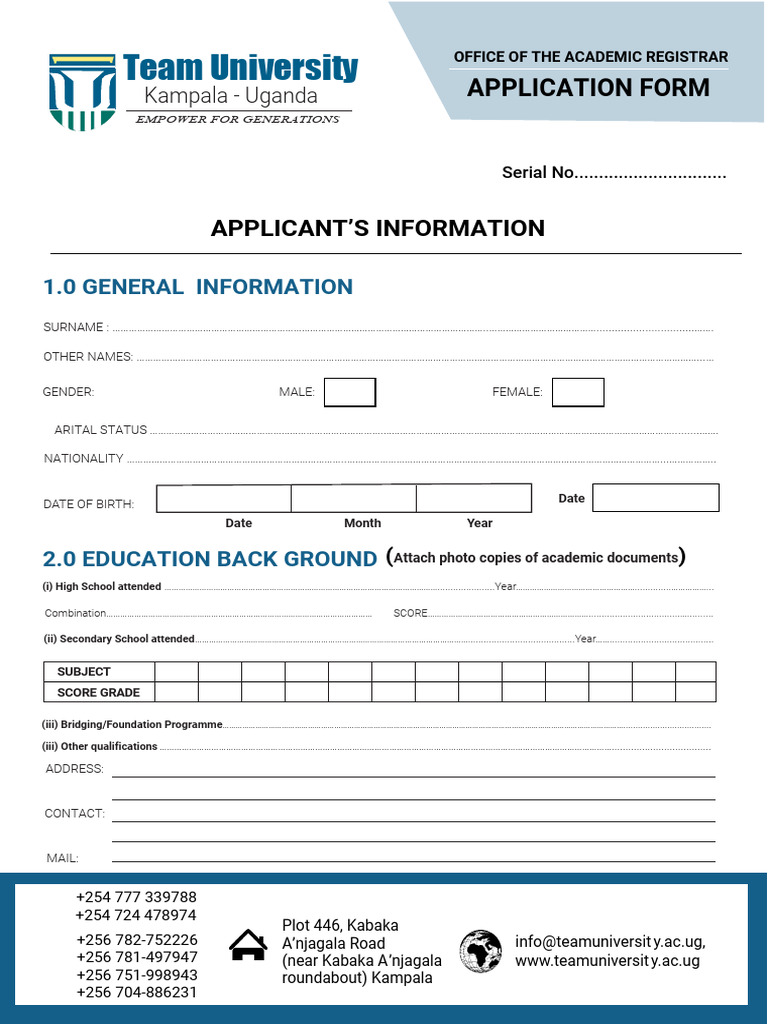 Application Form 1 | PDF | Bachelor's Degree | Postgraduate Education