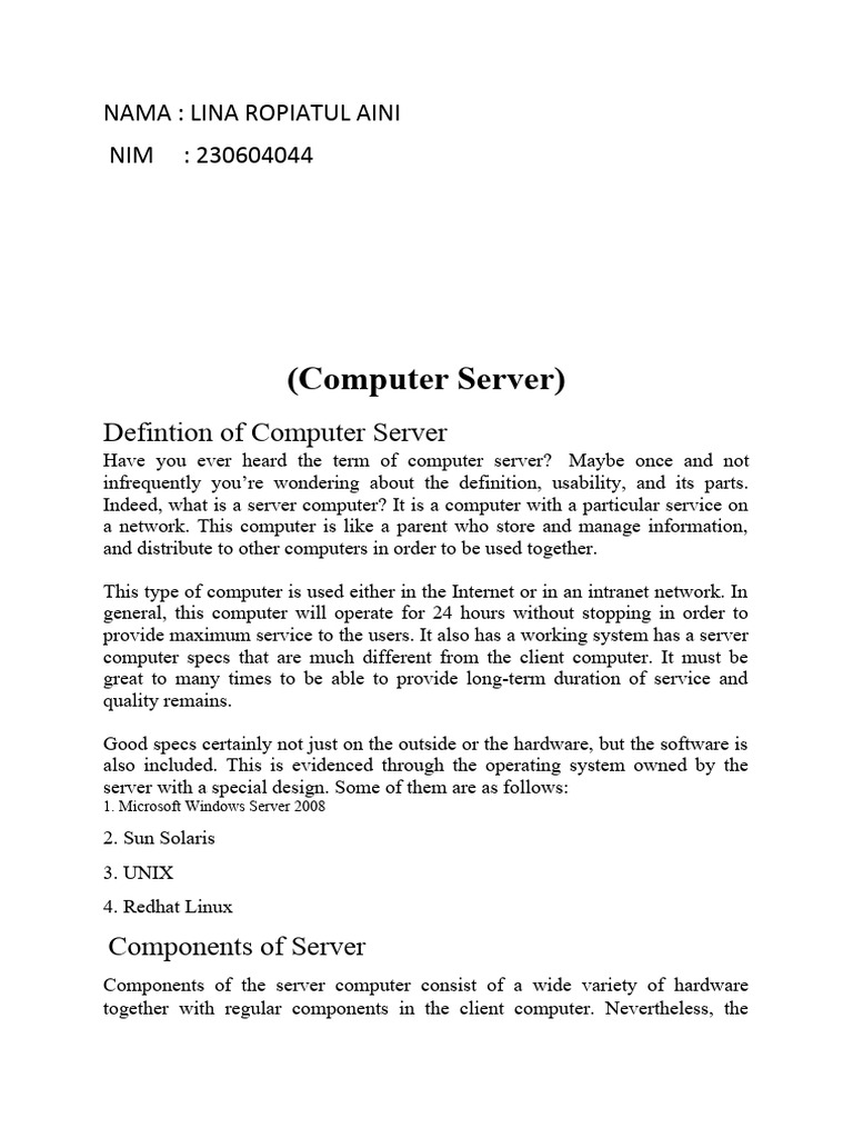 LINA | PDF | Server (Computing) | Computer Network