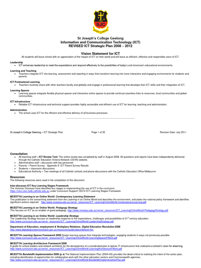 Silo - Tips - ST Joseph S College Geelong Information and Communication Technology Ict Revised ...