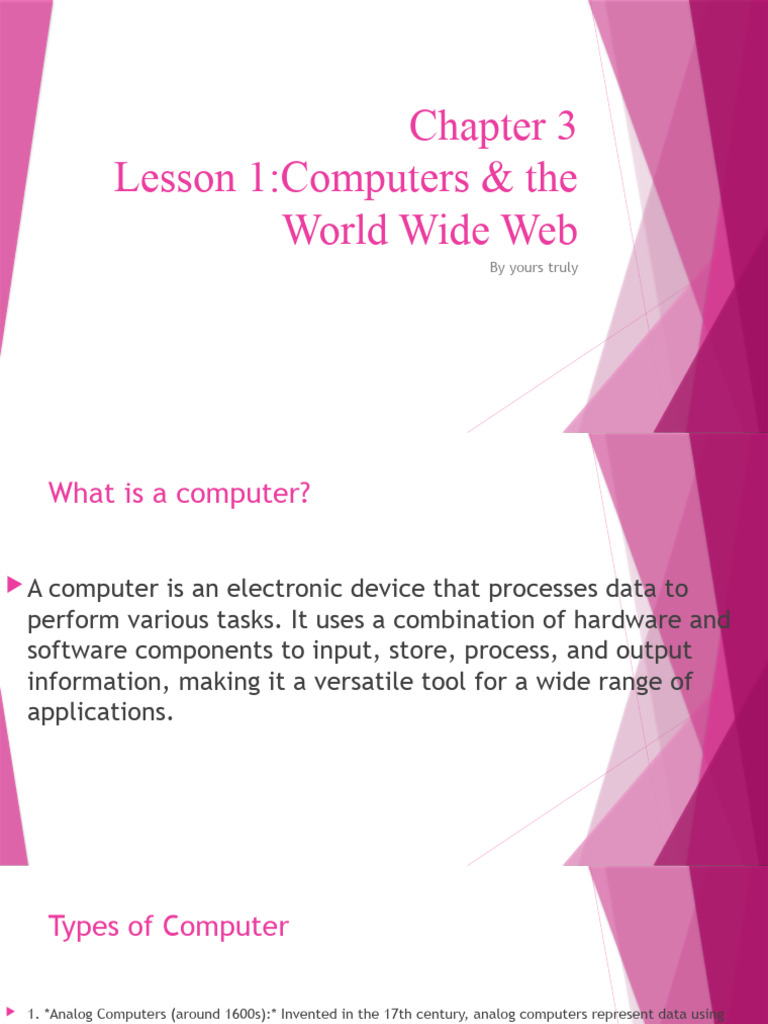 Lesson 1:computers & The World Wide Web | PDF | World Wide Web | Internet & Web