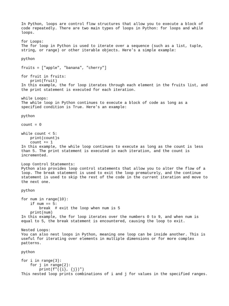 Python Loop | PDF Python Loop | PDF