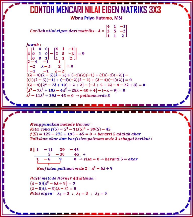 Contoh Mencari Nilai Eigen | PDF