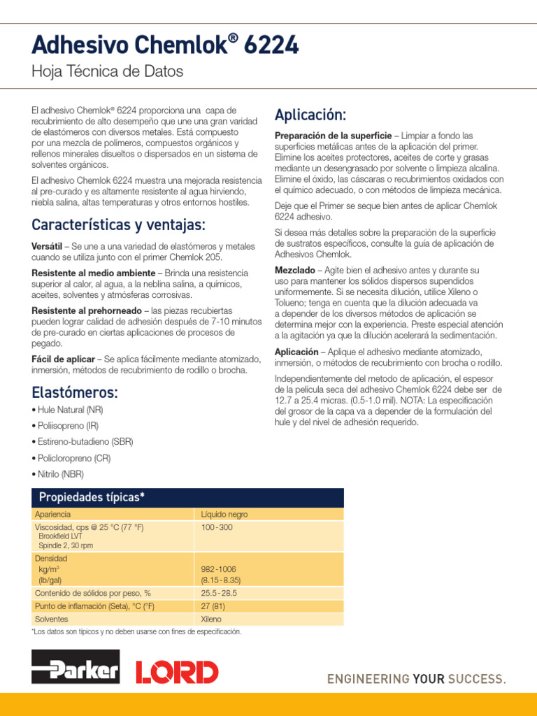 Chemlok 6224 | Descargar gratis PDF | Solvente | Usuario (informática)