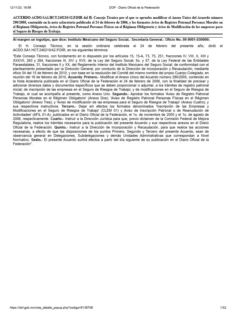 Registro - Alta de Patron Ante Imss | PDF