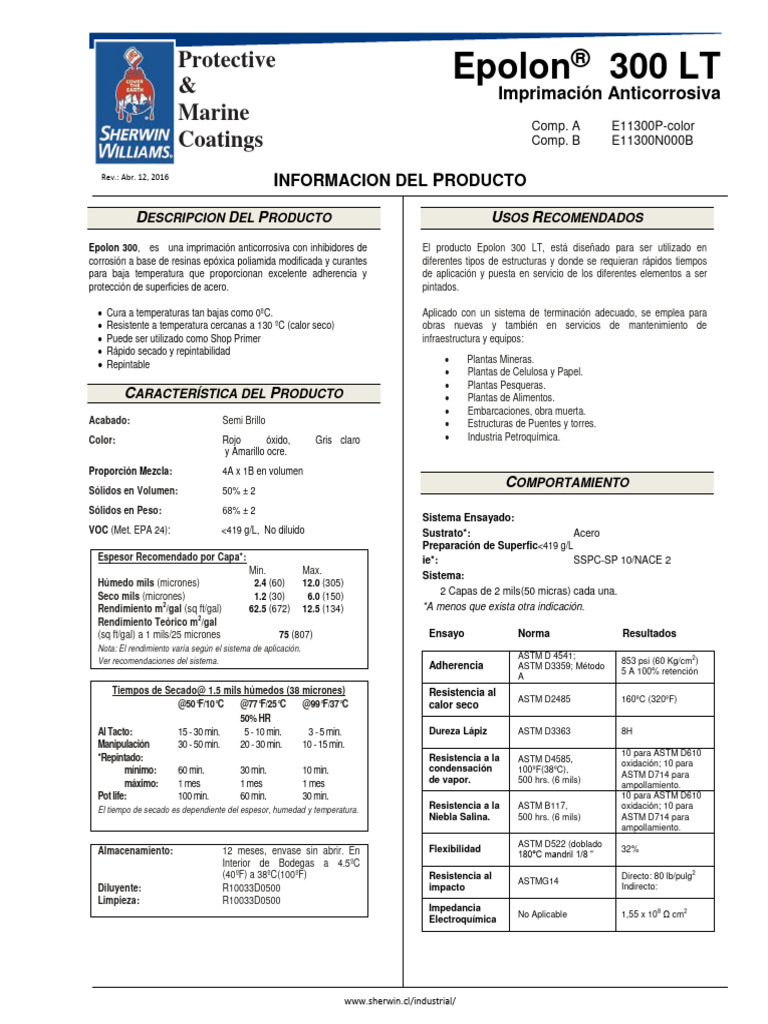 Epolon 300 LT | PDF | Sector secundario de la economía | Ciencias fisicas