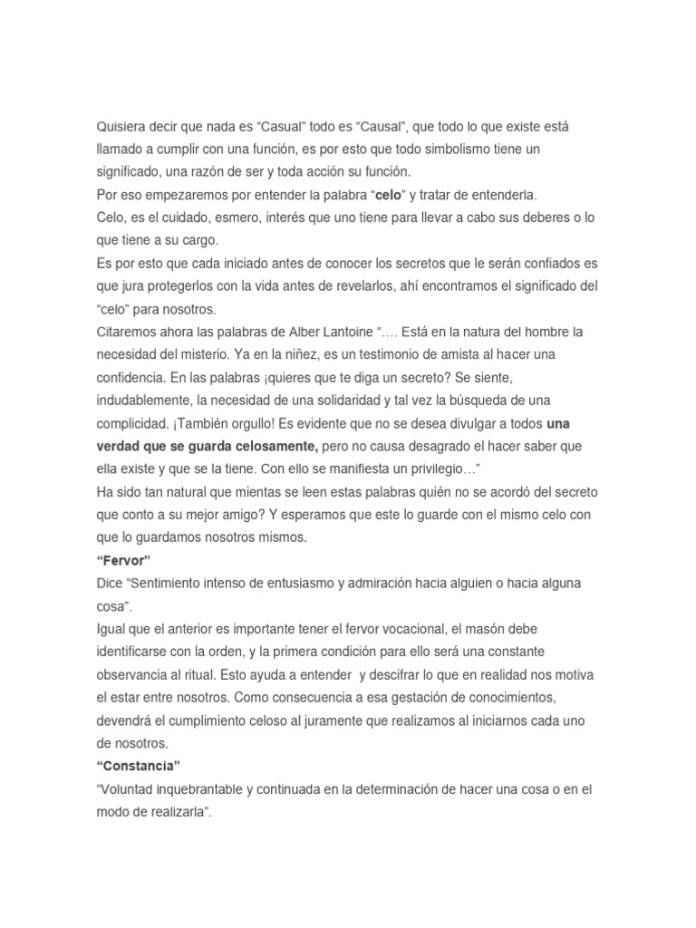 Significado de Fervor y Celo en Masonería | PDF | Masonería | Importar