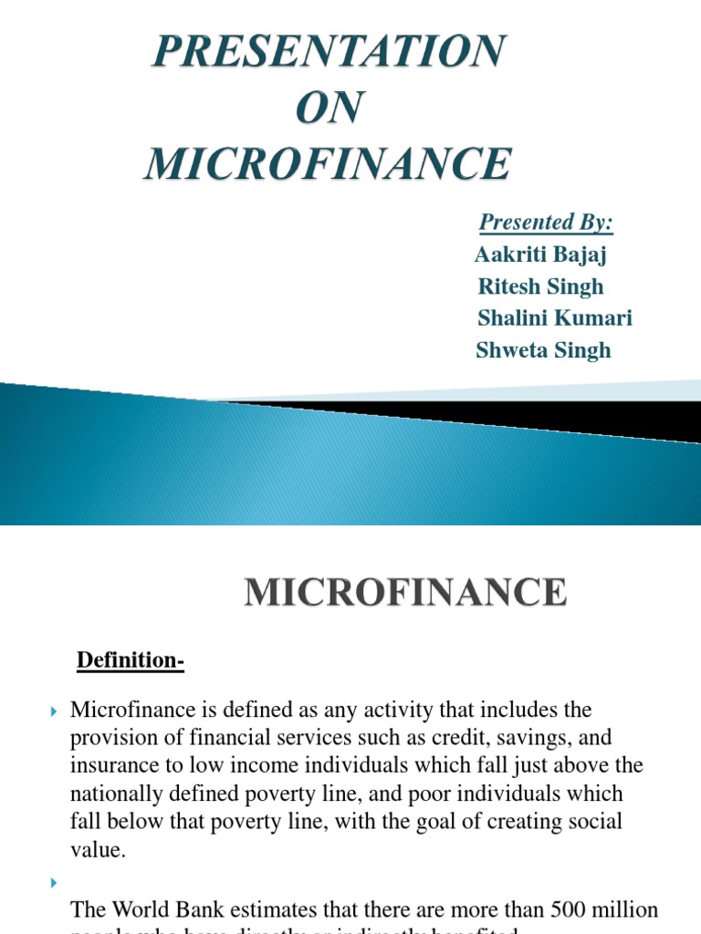 Micro Finance Presentation | PDF | Microfinance | Securities (Finance)