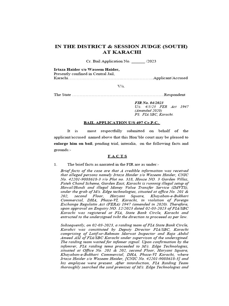 Bail of Irtaza FIA | PDF | Crimes | Crime & Violence Bail of Irtaza FIA | PDF | Crimes | Crime & Violence