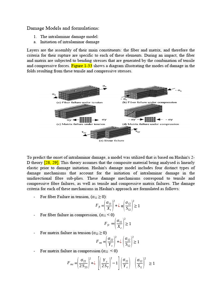 The Composite Damage Model | PDF | Stress (Mechanics) | Composite Material