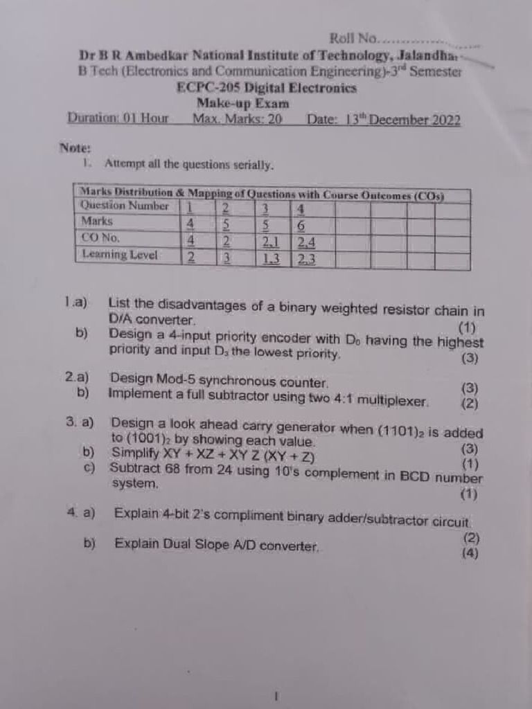 3rd Sem - Papers | PDF | Computer Engineering | Electronic Engineering