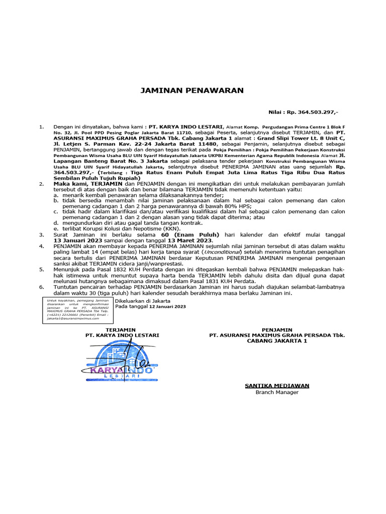 Draft - Kkn.2abcde-Pt. Karya Indo Lestari | PDF