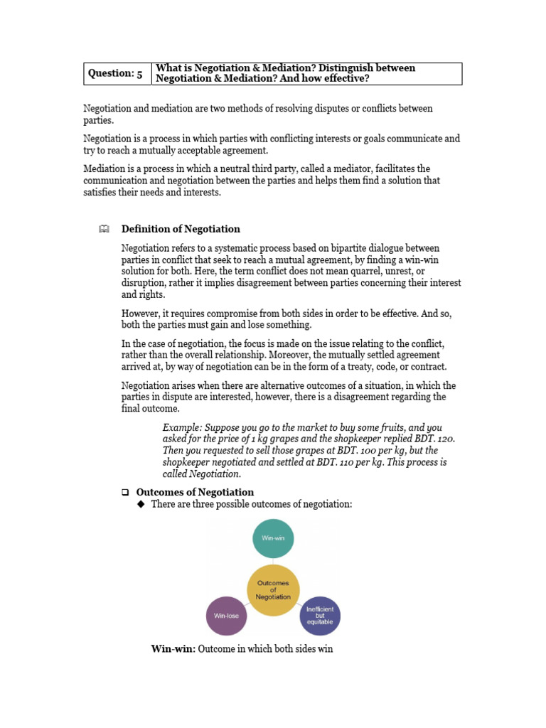 Mediation and Negotiation | PDF | Mediation | Negotiation