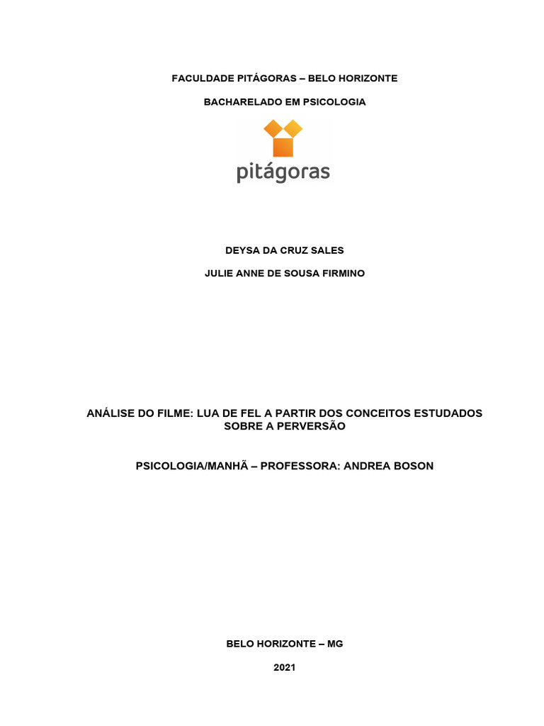 Análise Do Filme Lua de Fel | PDF | Ciências comportamentais | Sexualidade