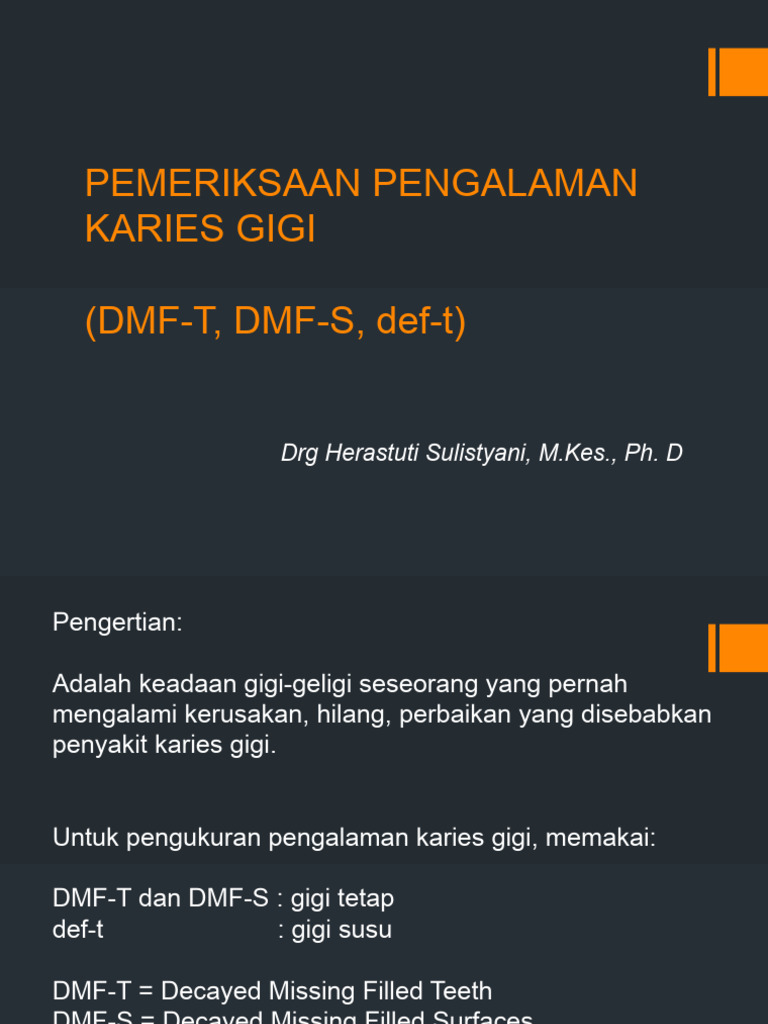 Pemeriksaan Pengalaman Karies Gigi | PDF