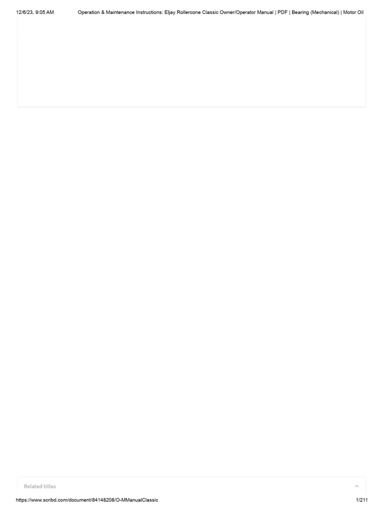 Operation Maintenance Instructions Eljay Rollercone Classic Owner