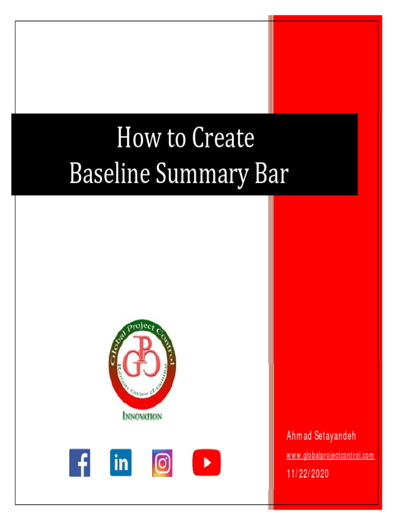 ? How To Create Baseline Summary Bar | PDF
