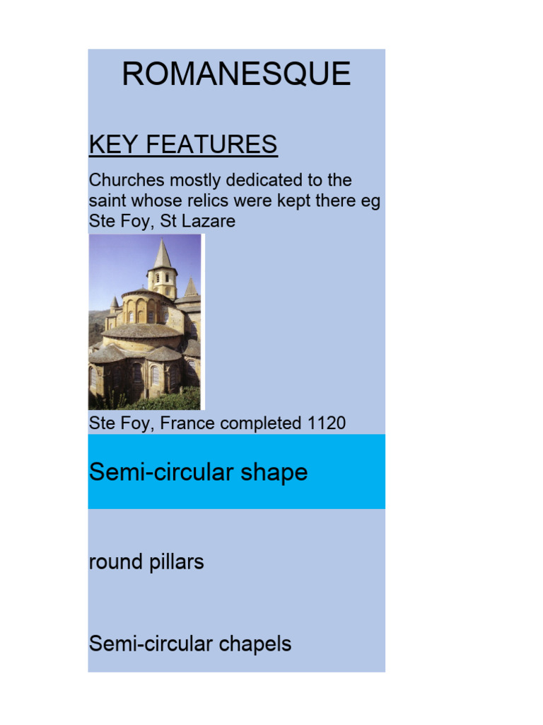 Romanesque Gothic Comparison Chart | PDF | Gothic Architecture | Vault ...