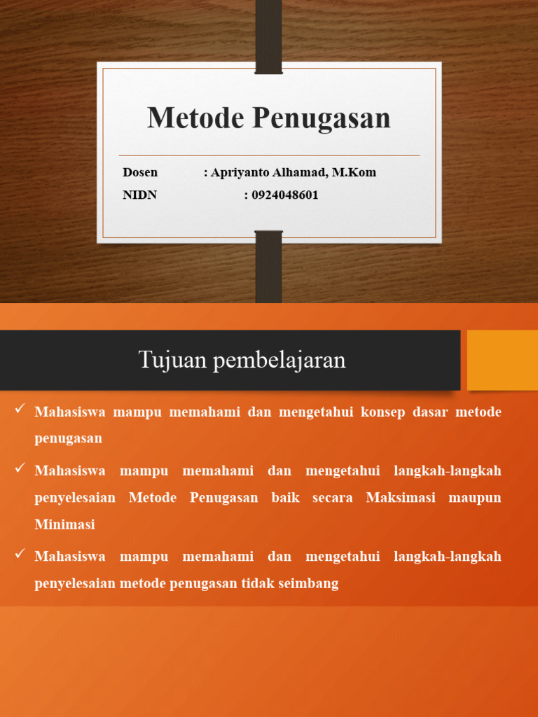 Metode Penugasan | PDF