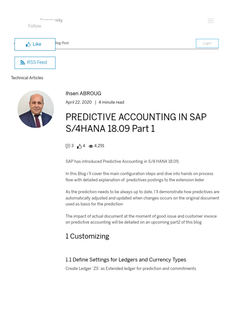 Predictive Accounting in Sap S - 4hana1 | PDF | Invoice | Accounting