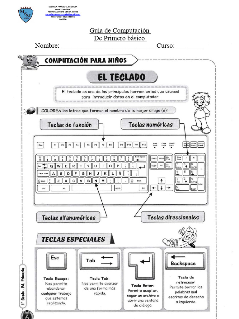 Guía de Computación para Primero Básico | PDF
