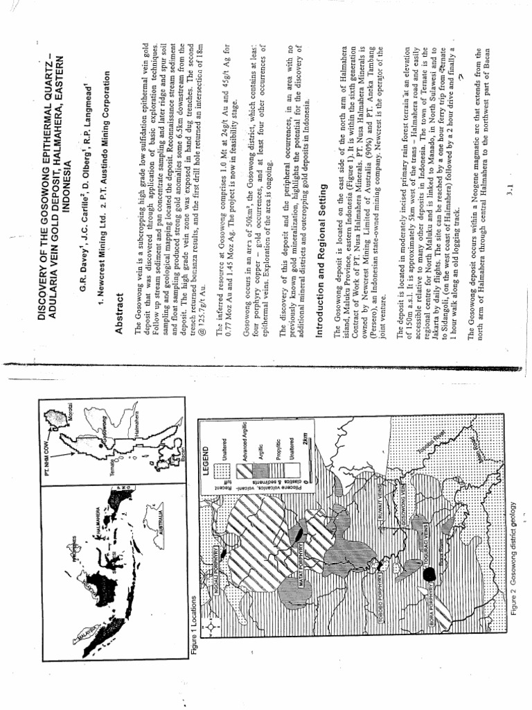 Discovery of The Gosowong Epithermal Quartz - Adularia Vein Deposit ...