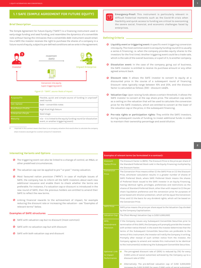 Innovative Finance Toolkit SAFE | PDF | Stocks | Valuation (Finance)