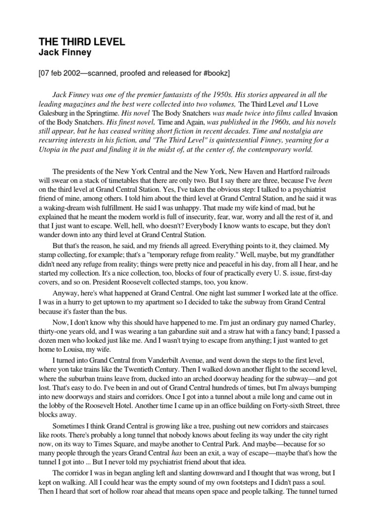 Finney, Jack - The Third Level