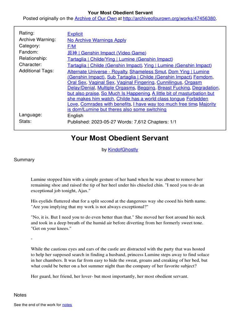 Your Most Obedient | PDF | Orgasm