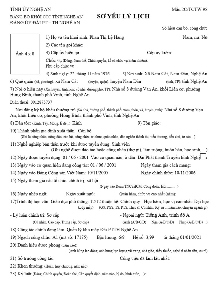 85 Mau Ly Lich - 2C - TCTW-98 Chuan | PDF