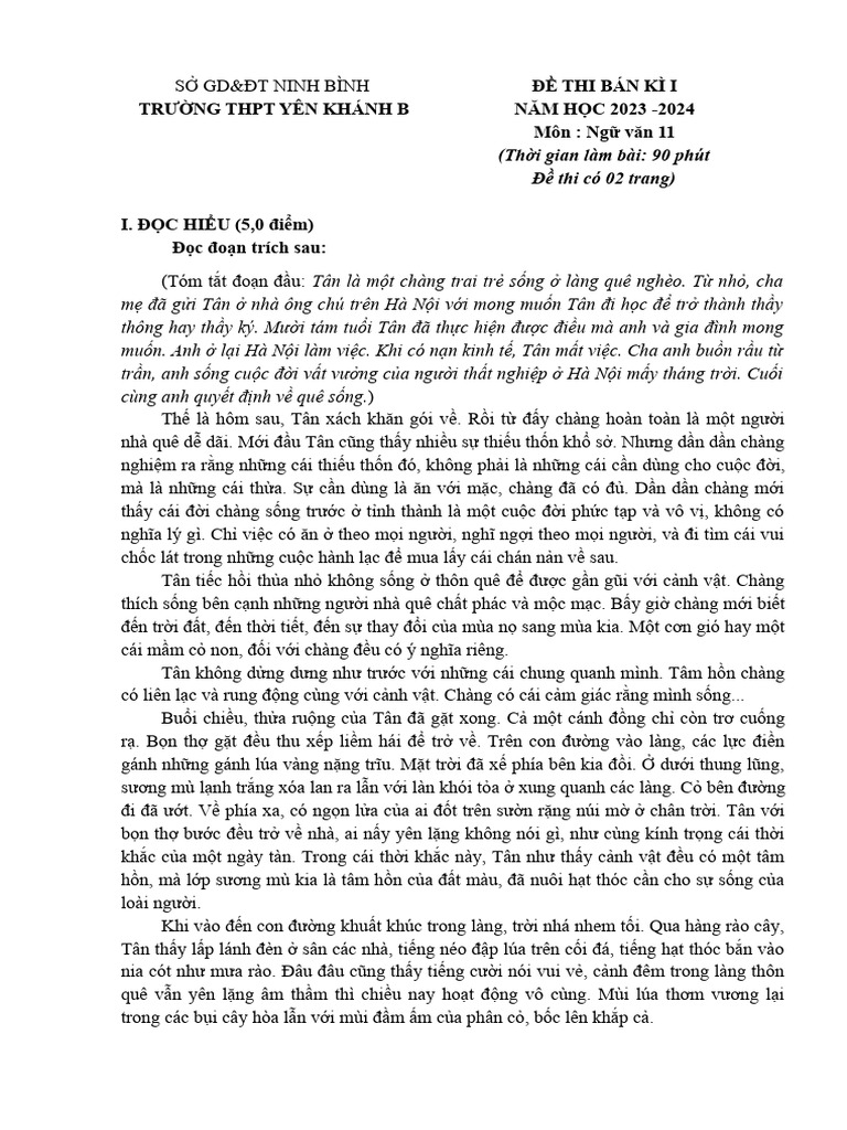 Đề k11 - Những Ngày Mới | PDF