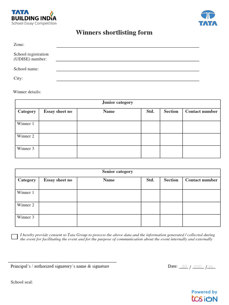 TBI 2023-24 - Winners Shortlisting Form V-13 Aug | PDF