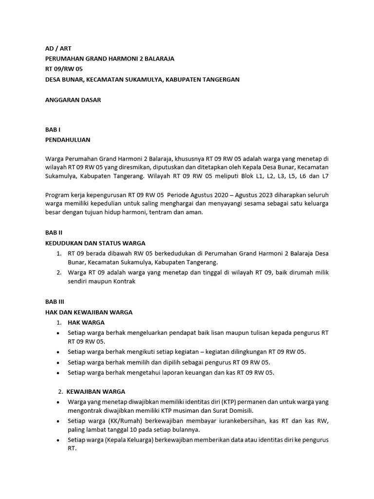 Ad Art RT 09 Blok L | PDF