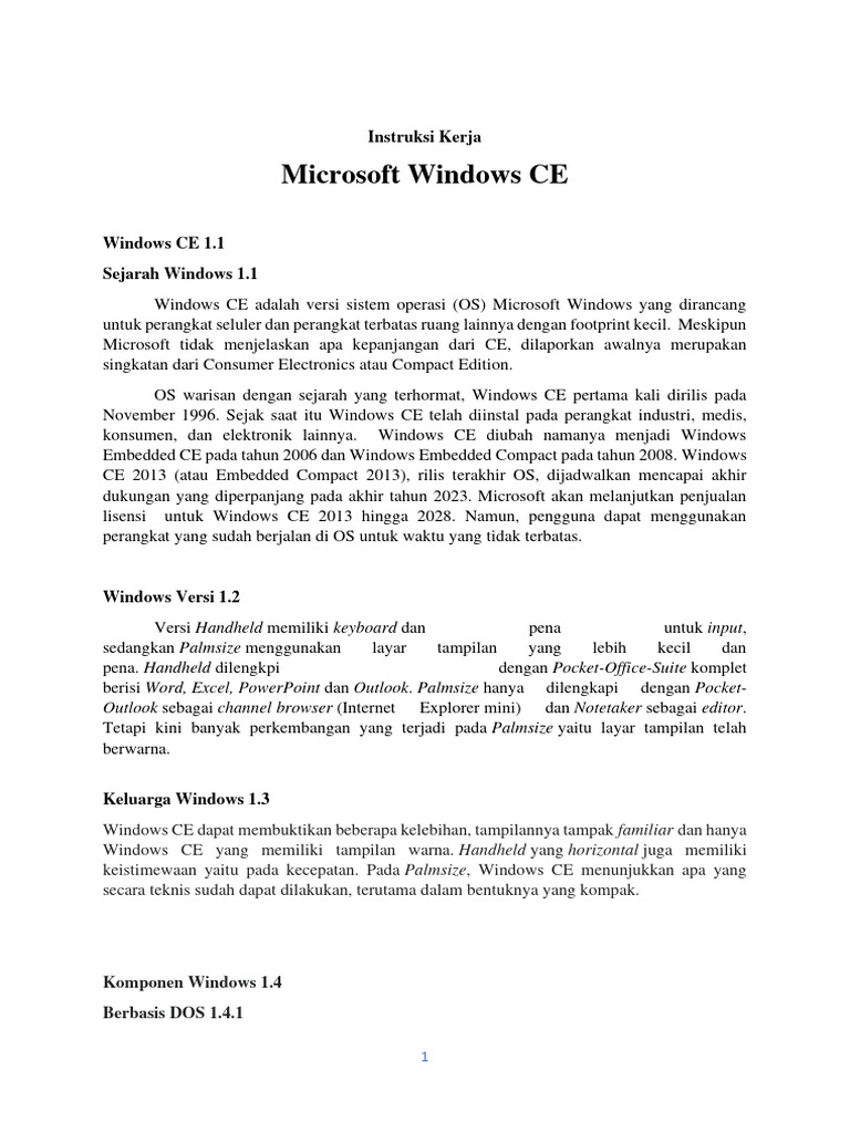 Microsoft Windows CE | PDF