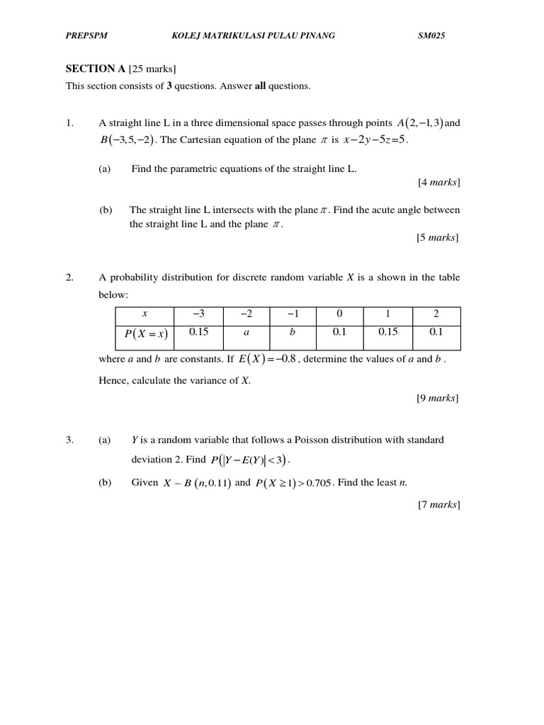 Ques Pre-Pspm KMPP | PDF | Probability Distribution | Line (Geometry)