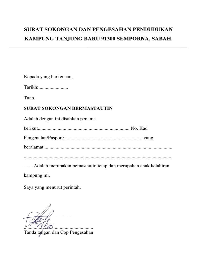 Surat Pengesahan Bermastautin 20231201 - 100144 | PDF