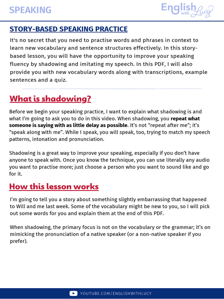 Shadowing PDF | PDF | Human Communication | Linguistics