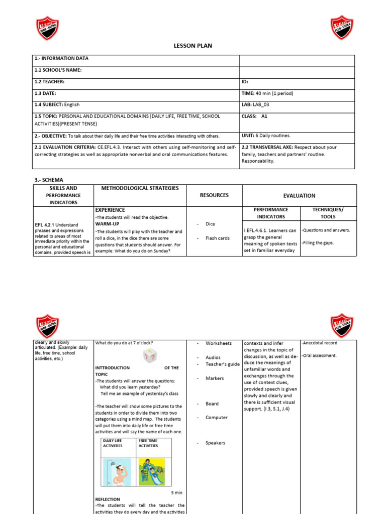 ERCA Lesson Plan Example | PDF | Lesson Plan | Human Communication