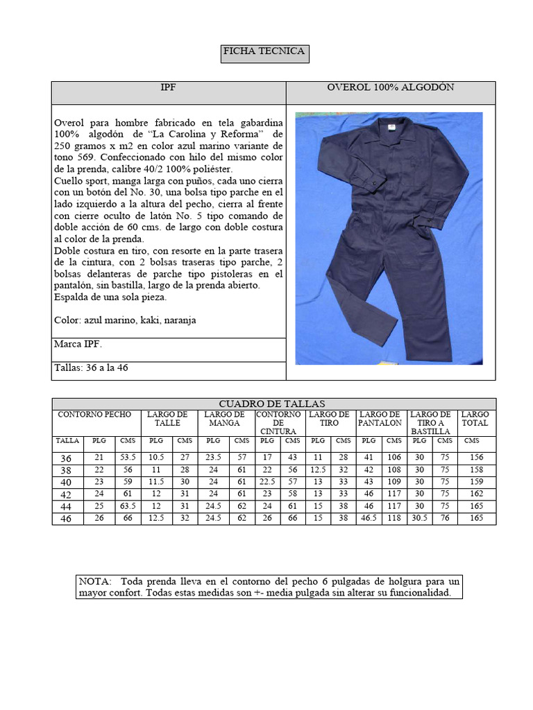 Overol Azul | PDF | Textiles | Accesorios de moda