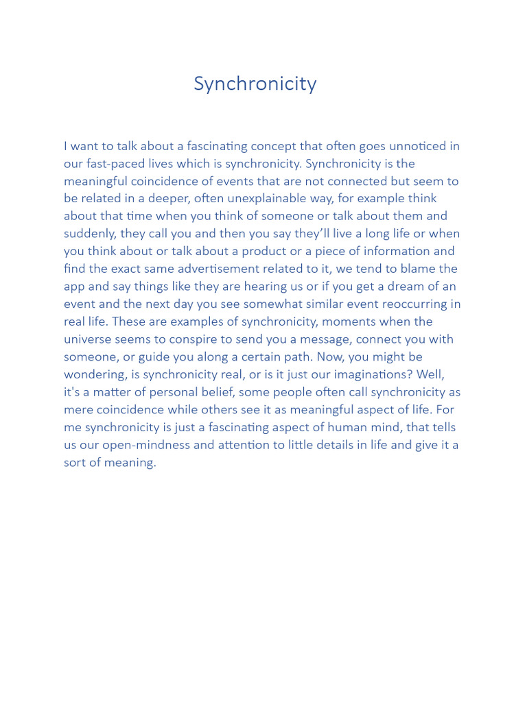 Synchronicity | PDF