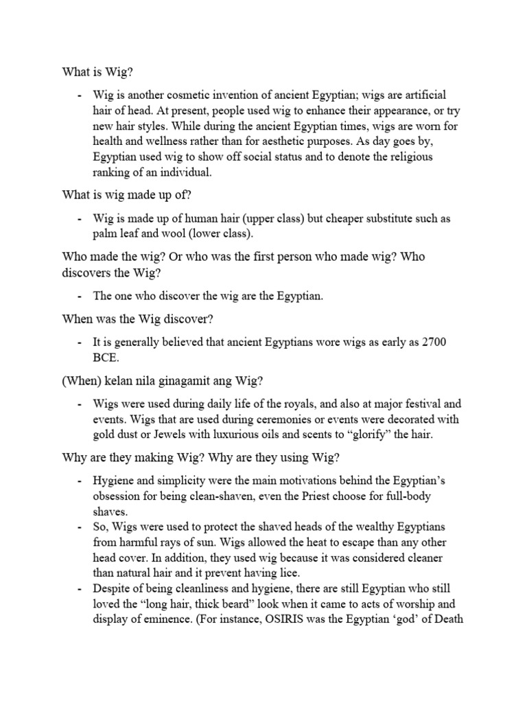 What Is Wig | PDF | Wig | Hair