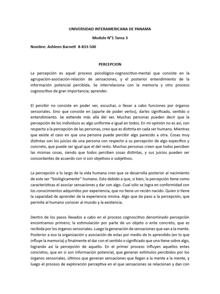 PERCEPCION | PDF | Percepción | Sentidos