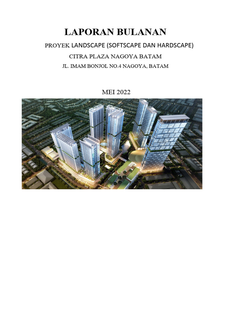 Laporan Proyek Softscape Citra Plaza Batam | PDF | Seni