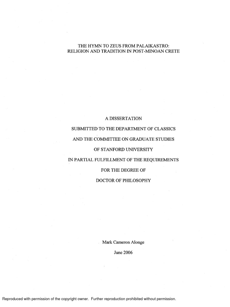 Alonge, Mark - The Hymn To Zeus From Palaikastro. Religion and ...