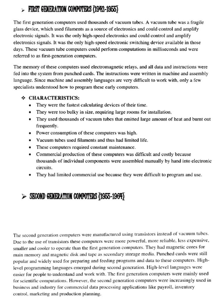 5 Generations of Computers | PDF | Personal Computers | Computer Data Storage