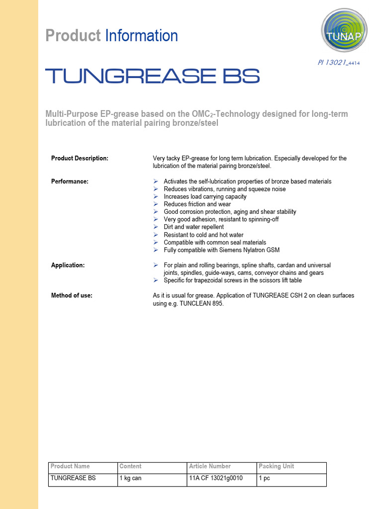 Tungrease Bs Tds en | PDF | Building Engineering | Physical Sciences