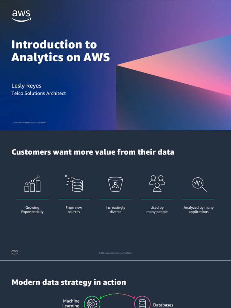 Introduction To Analytics On AWS | PDF | Amazon Web Services | Apache Spark